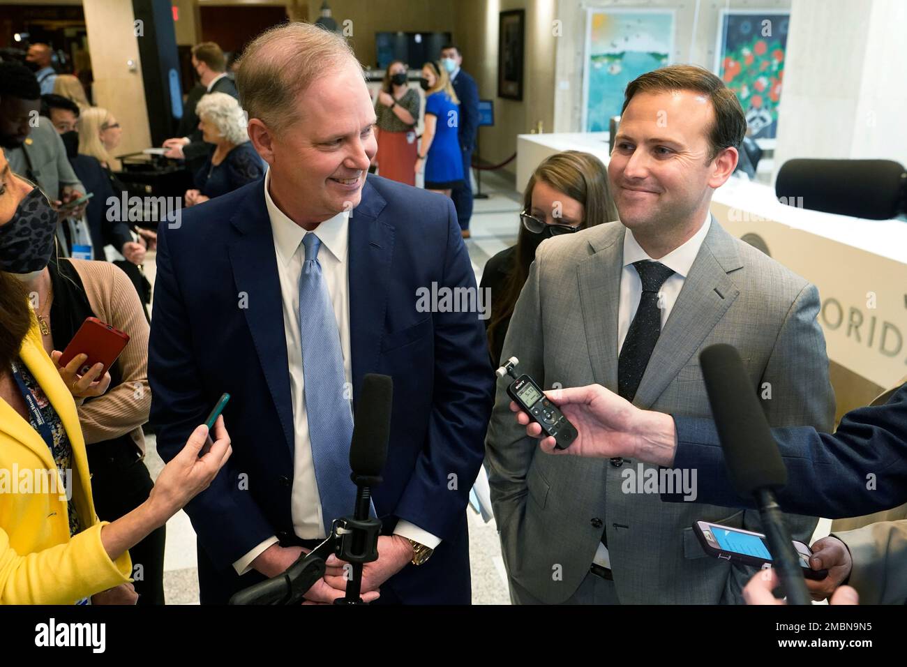 Senate President Wilton Simpson, left, and Speaker of the House Chris ...