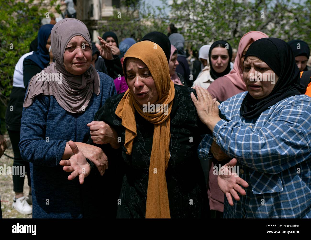 Palestinian Fatima Sbeih, mother of of 21-year-old Muhammad Ali Ahmed ...