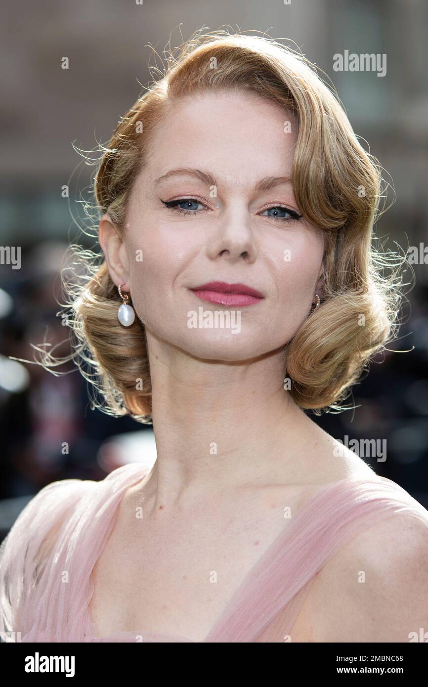 Amy Lennox poses for photographers upon arrival at the Olivier Awards ...