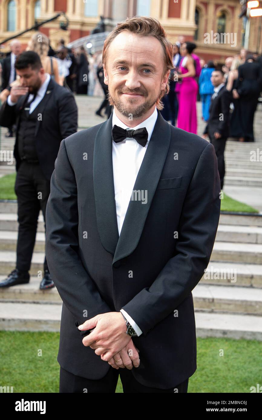 Tom Felton poses for photographers upon arrival at the Olivier Awards ...