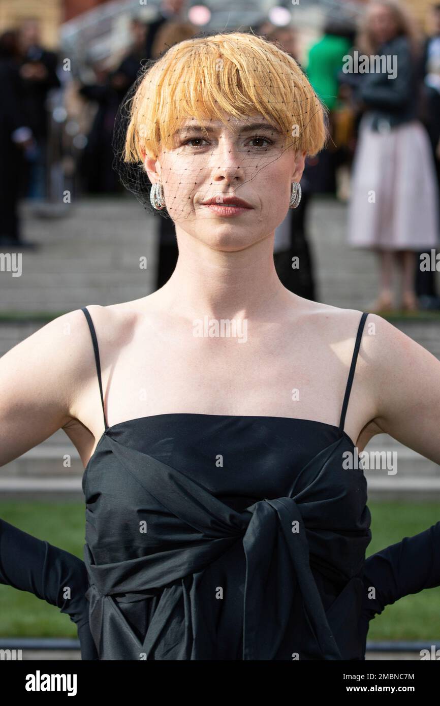 Jessie Buckley poses for photographers upon arrival at the Olivier ...
