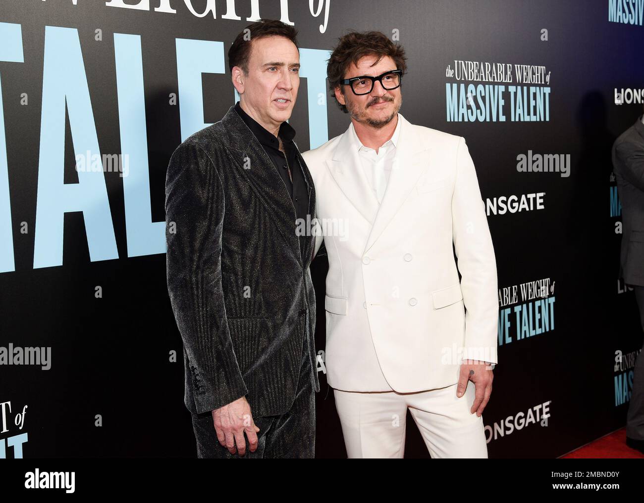 Actors Nicolas Cage, left, and Pedro Pascal attend the special ...