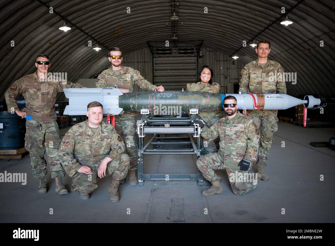 A group of U.S. Air Force Airmen, 354th Munitions Squadron ...