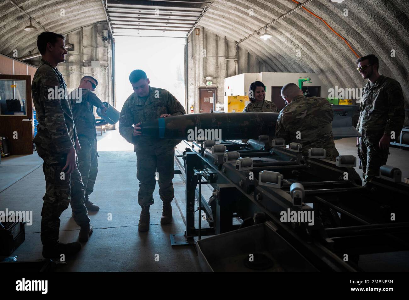 A group of U.S. Air Force Airmen, 354th Munitions Squadron ...