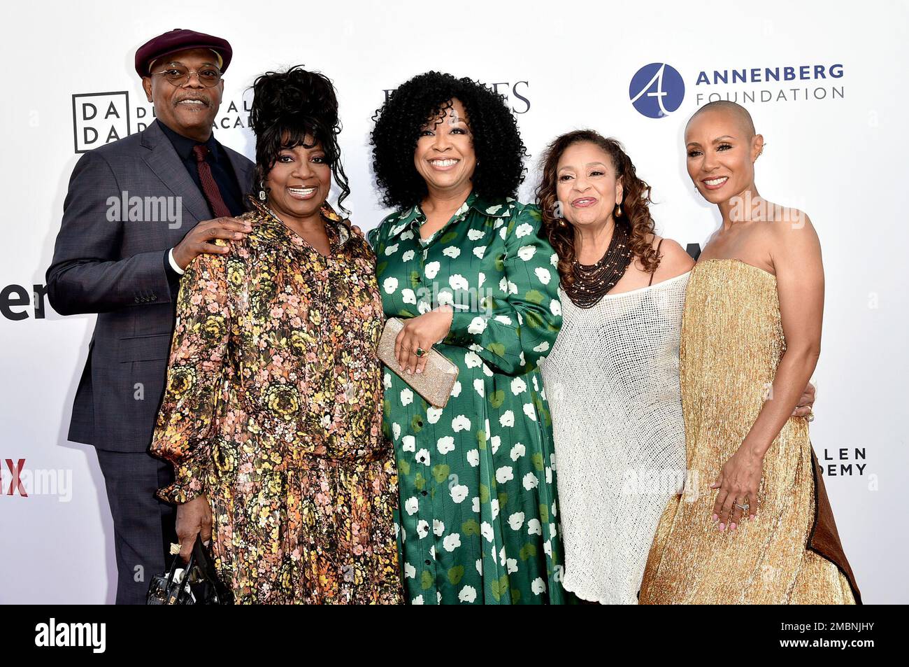 Samuel L. Jackson, from left, LaTanya Richardson Jackson, Shonda Rhimes ...