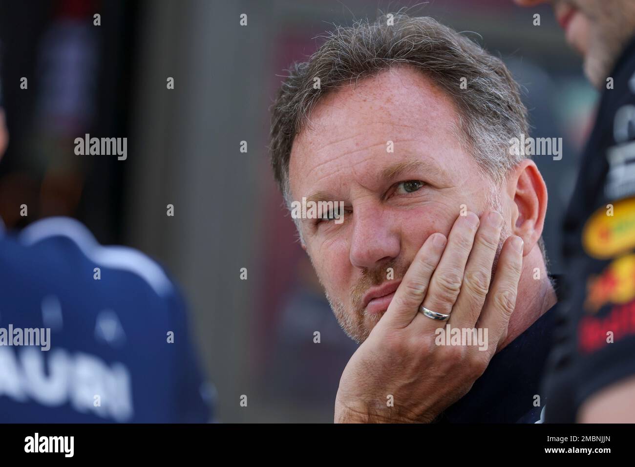Red Bull Racing principal Christian Horner reacts at the Australian ...