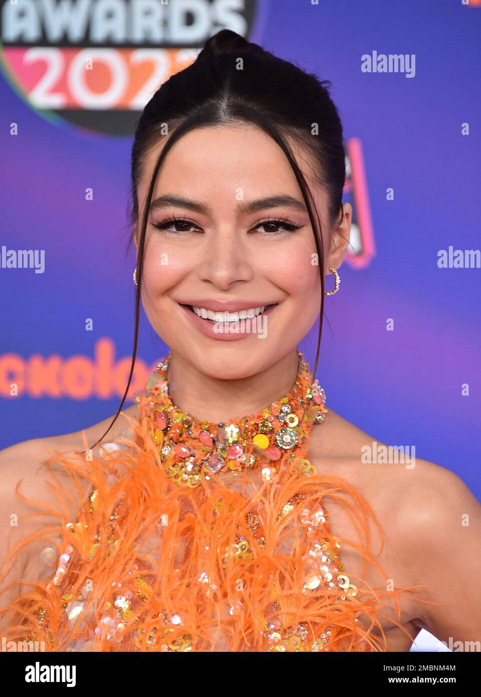 Miranda Cosgrove arrives at the Kids Choice Awards on Saturday, April 9 ...