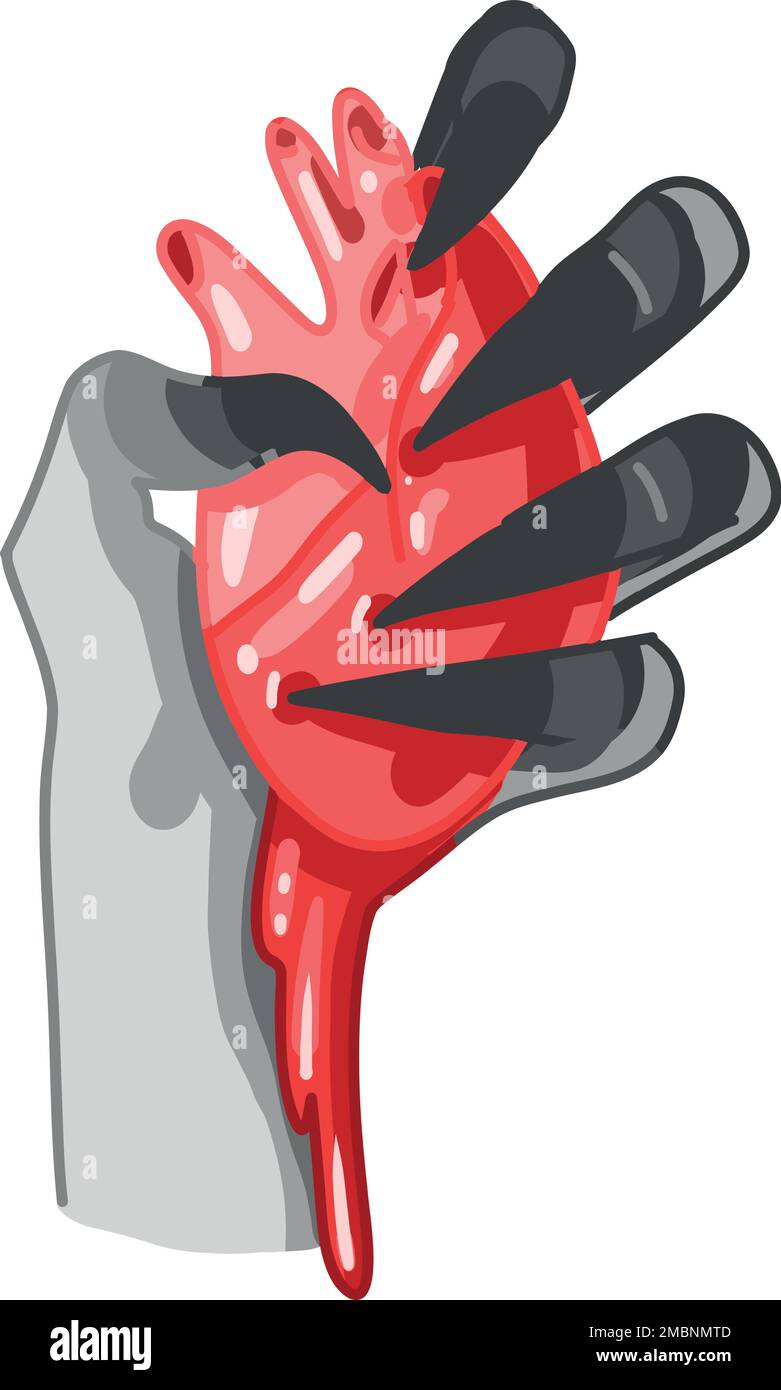 the witch's hand squeezes the heart, Creepy Valentine clipart, Spooky ...