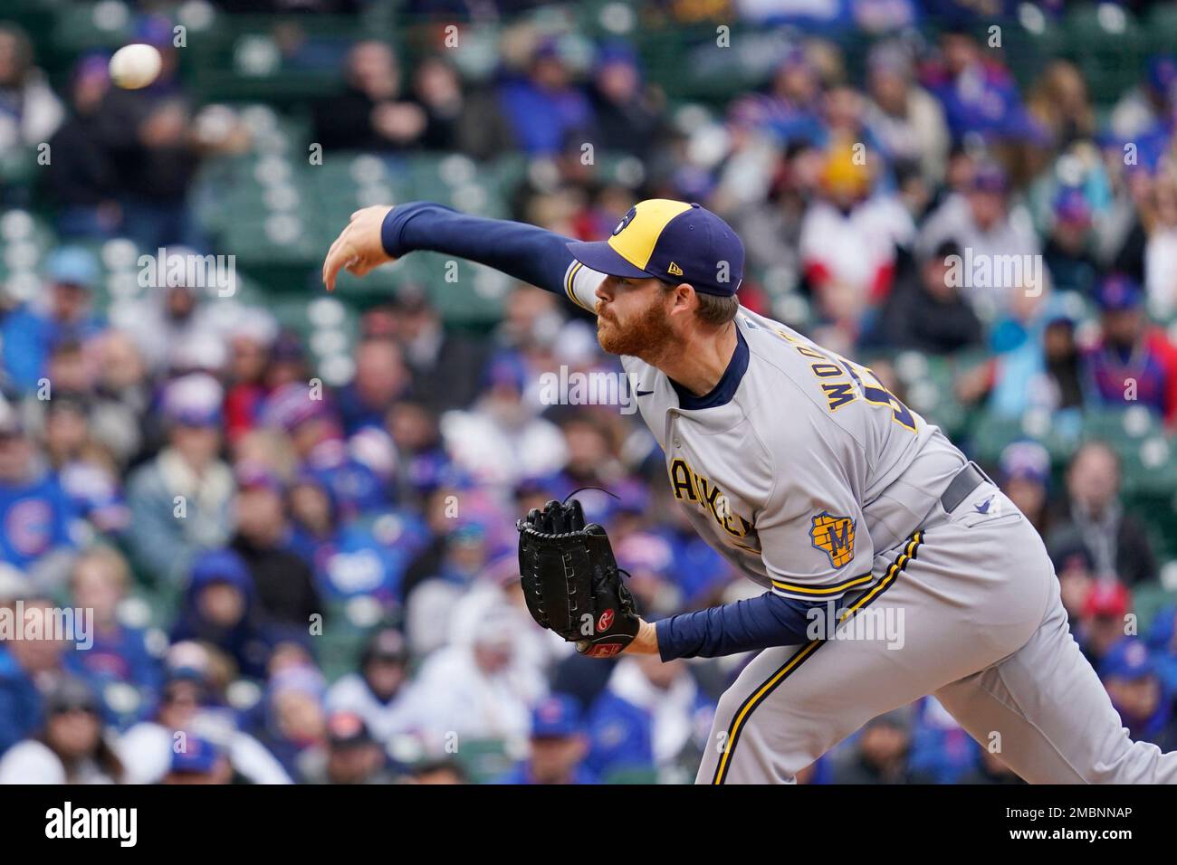 Milwaukee Brewers starting pitcher Brandon Woodruff throws against the ...