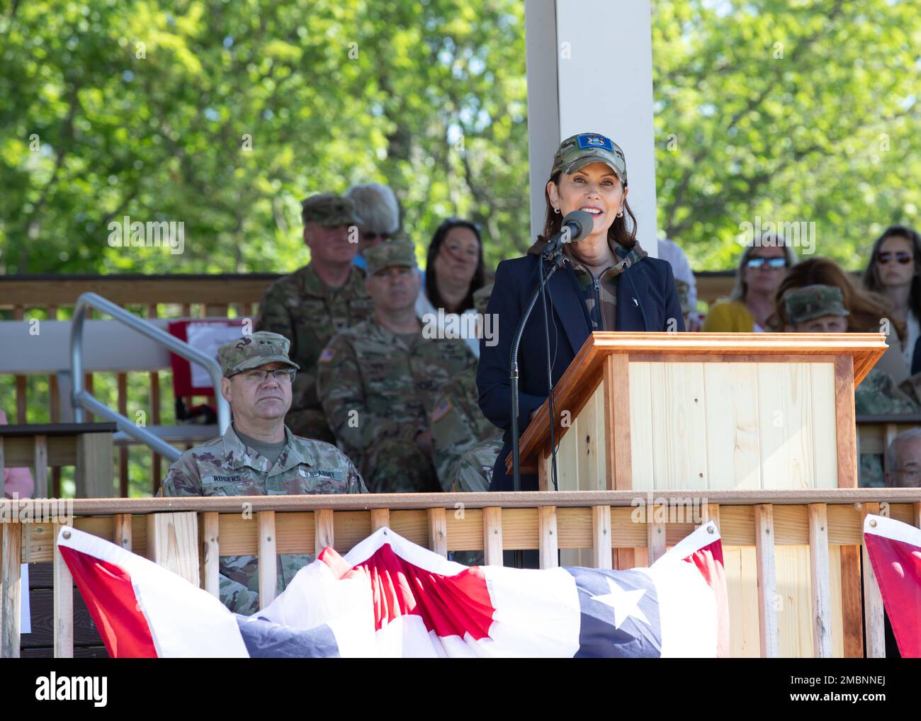 Governor Gretchen Whitmer reviews the formation of Michigan National ...
