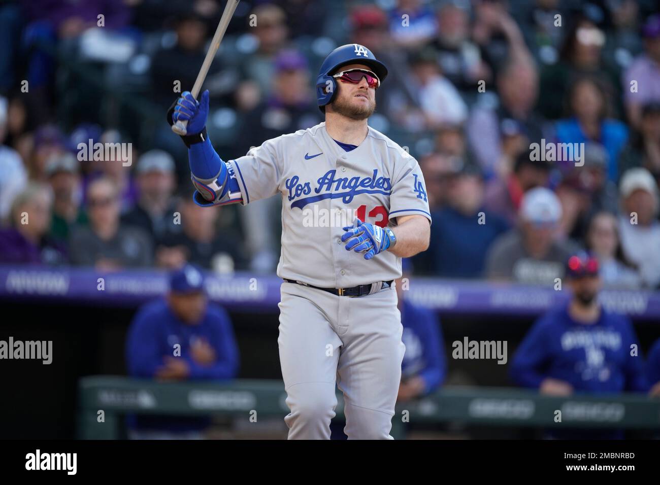 Los Angeles Dodgers first baseman Max Muncy (13) in the ninth inning of ...