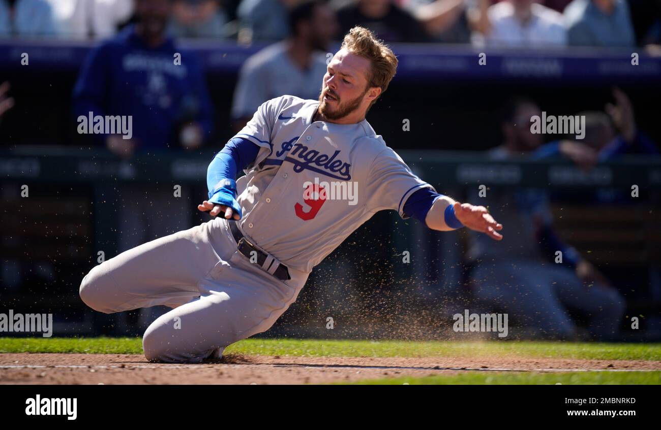 Los Angeles Dodgers second baseman Gavin Lux (9) in the fourth inning ...