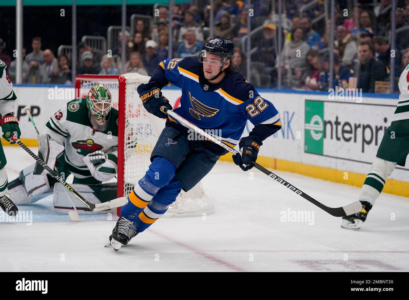 St. Louis Blues' Logan Brown (22) in action during the second period of ...