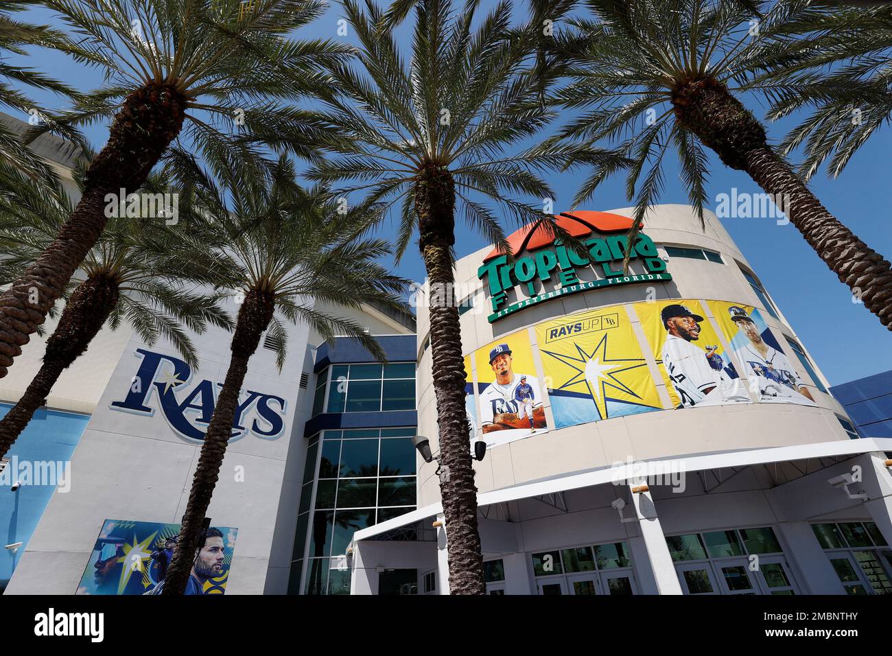 Tropicana Field as seen before as baseball game Friday, April, 8, 2022 ...