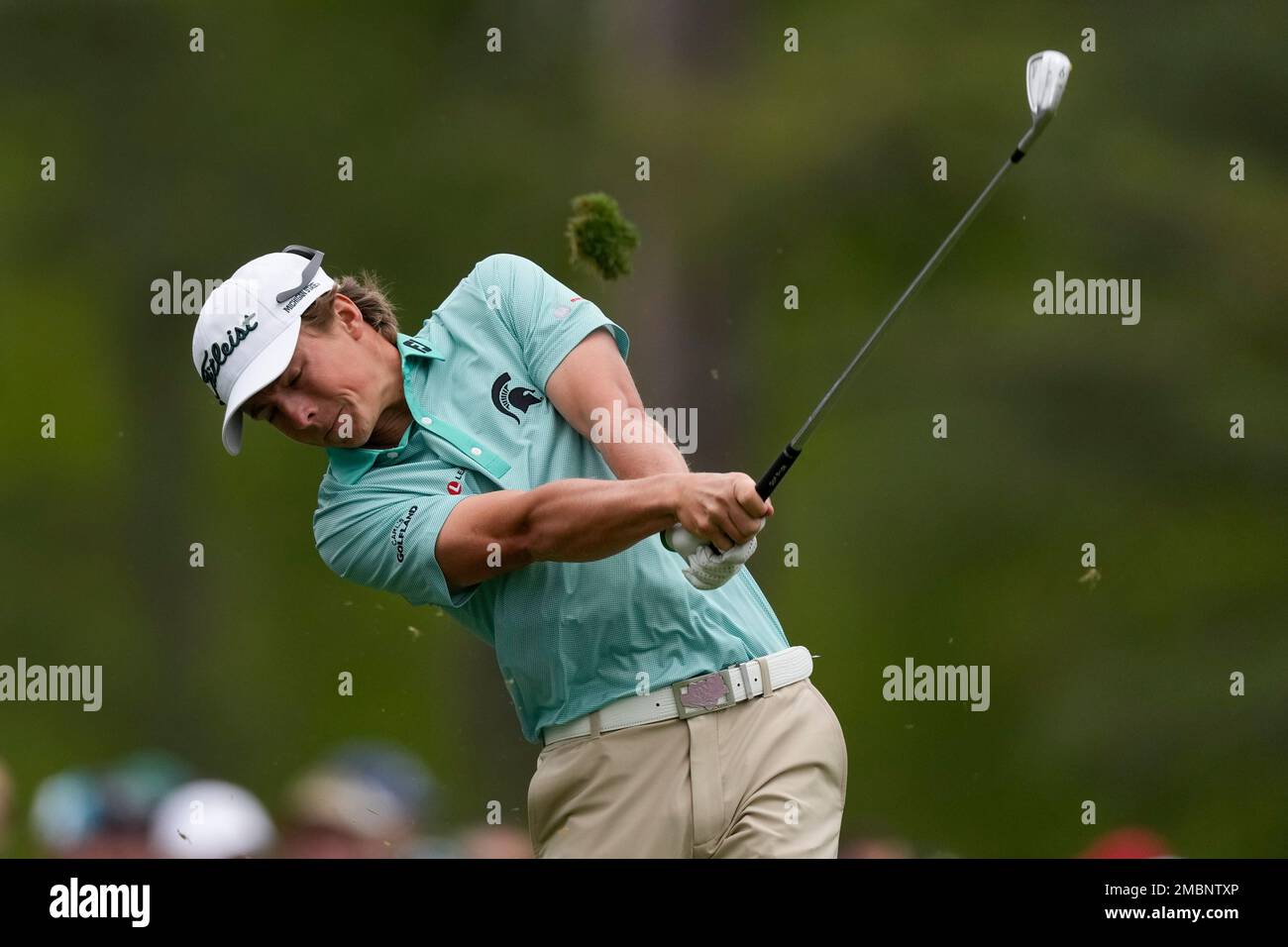 Amateur, James Piot hits on the 12th hole during the second round at ...