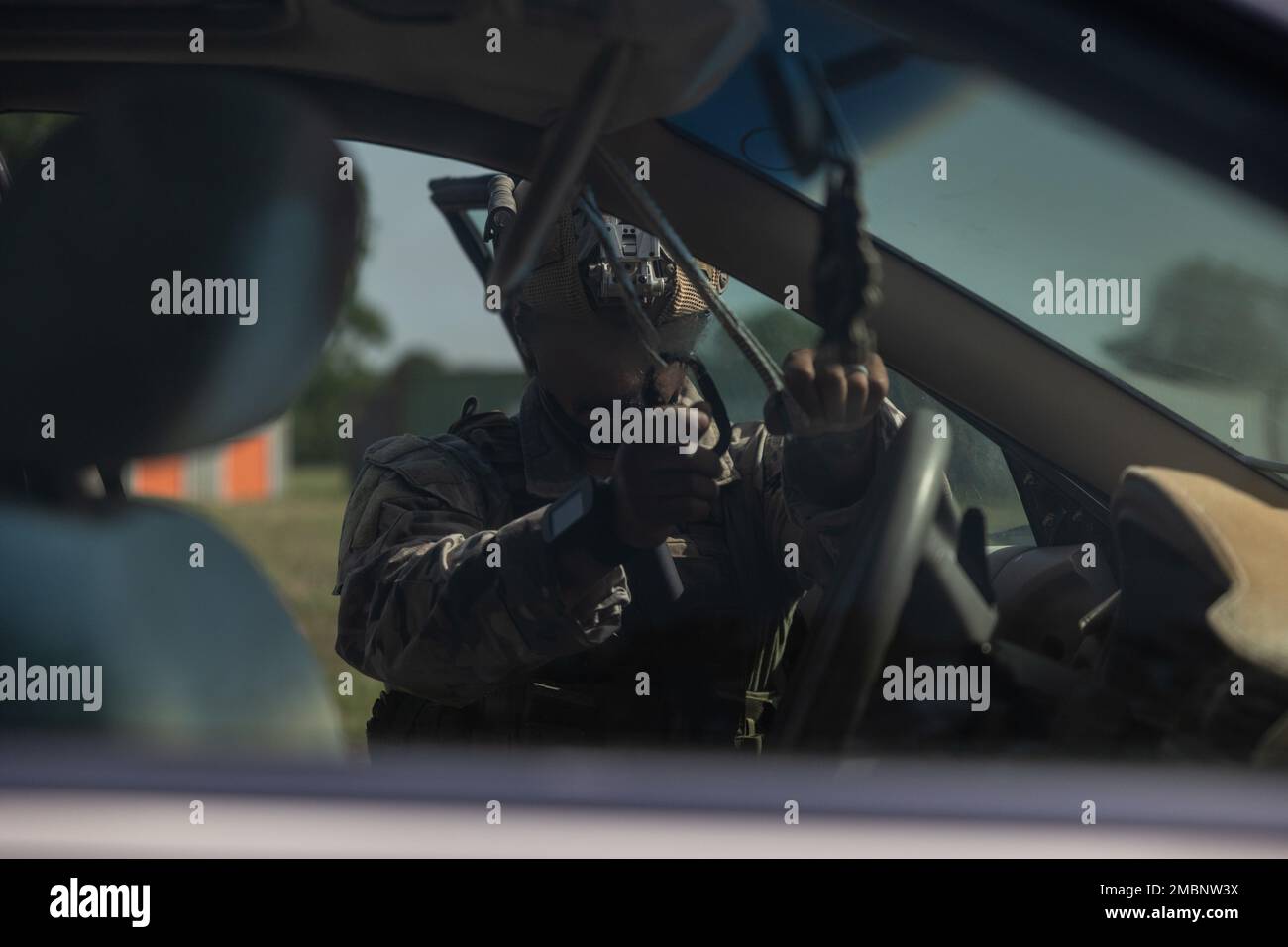 An explosive ordnance disposal technician with Marine Forces Special ...