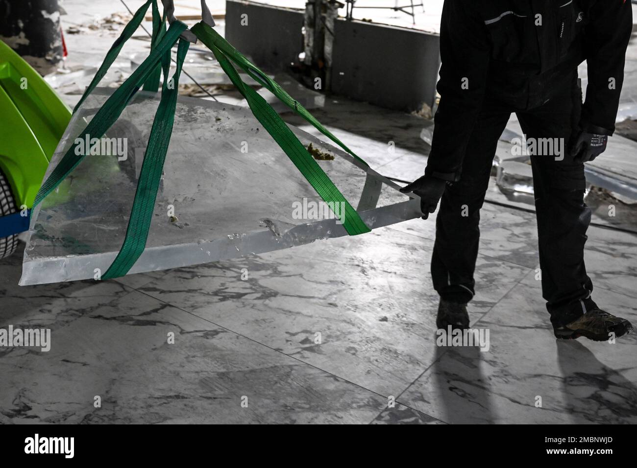 Berlin, Germany. 20th Jan, 2023. Remnants of the acrylic cladding of ...