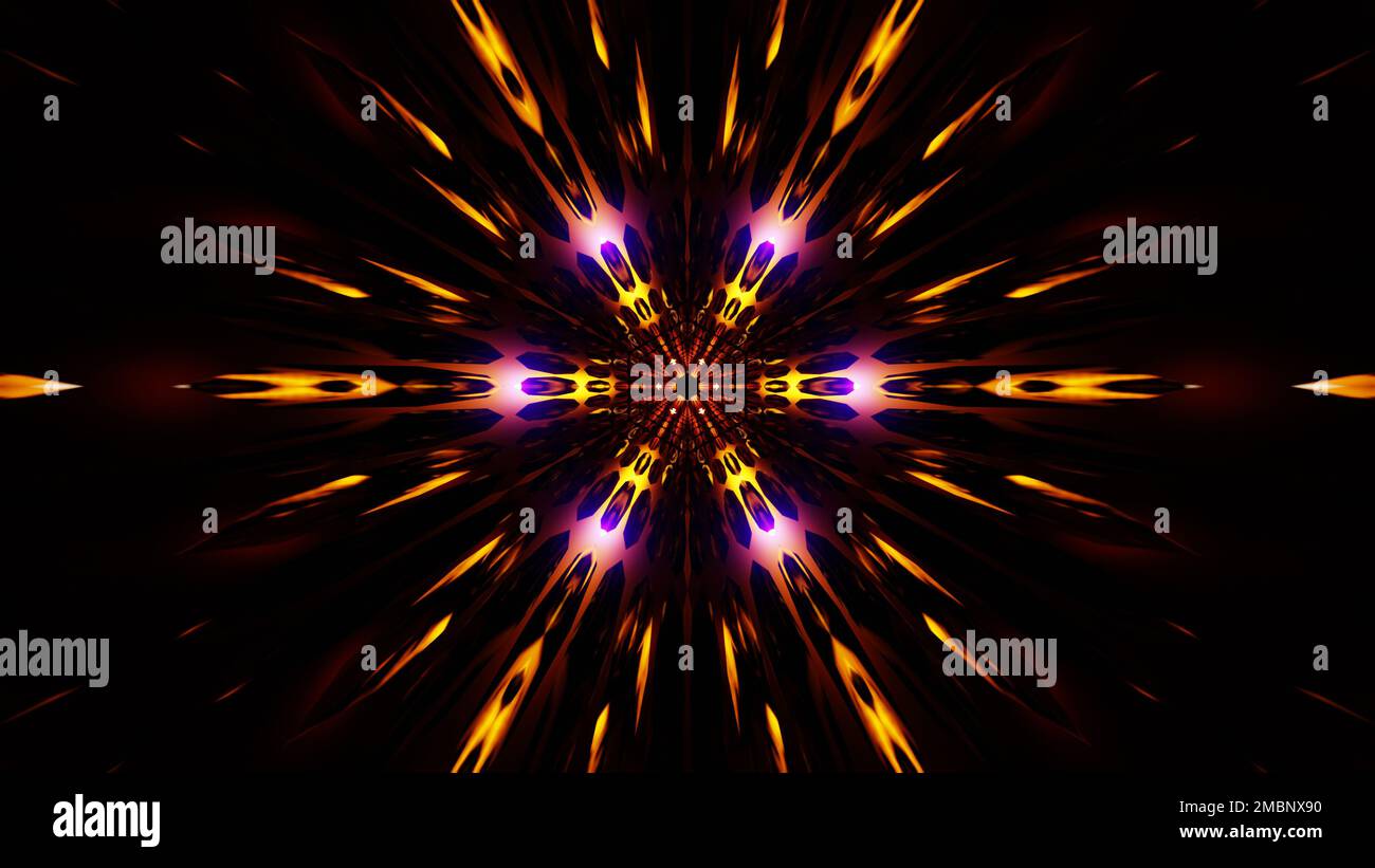 fractal with orange glow rotating vj loop 3d motion illustration Stock ...