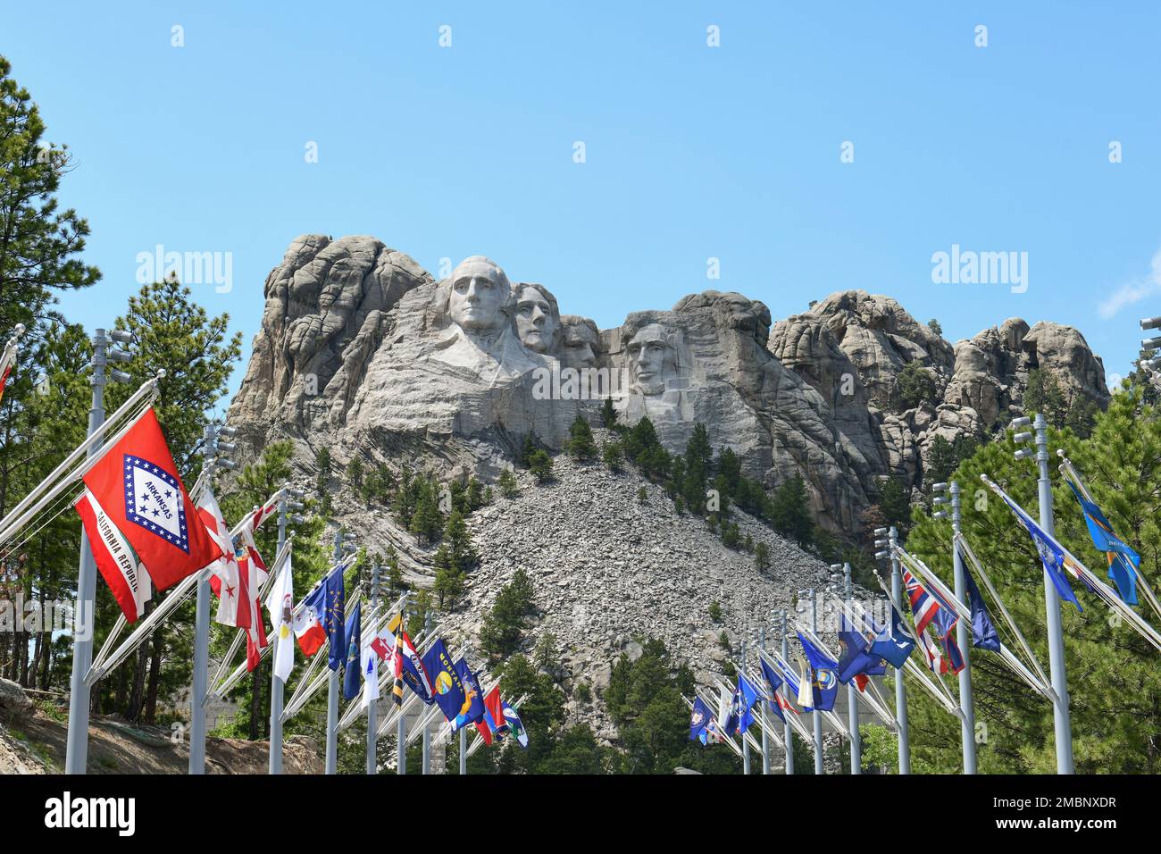 The Avenue of Flags at Mount Rushmore National Monument represents the ...