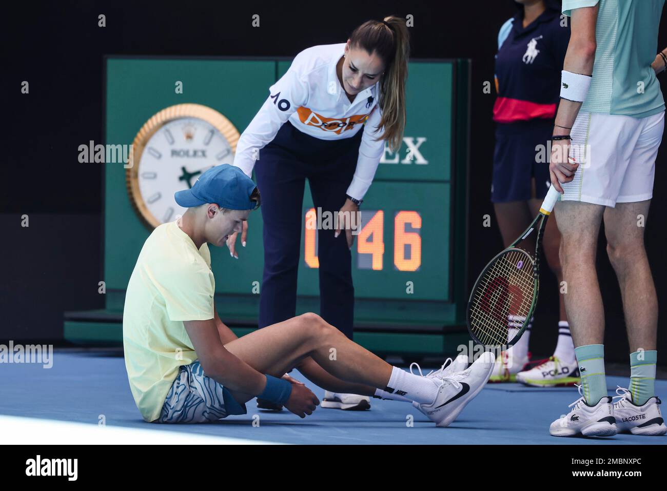 Melbourne, Australia, 21th Jan, 2023. Holger Rune from Denmark is in ...