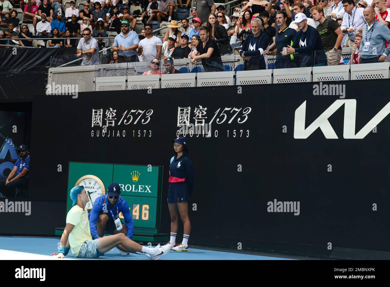 Melbourne, Australia, 21th Jan, 2023. Holger Rune from Denmark is in ...