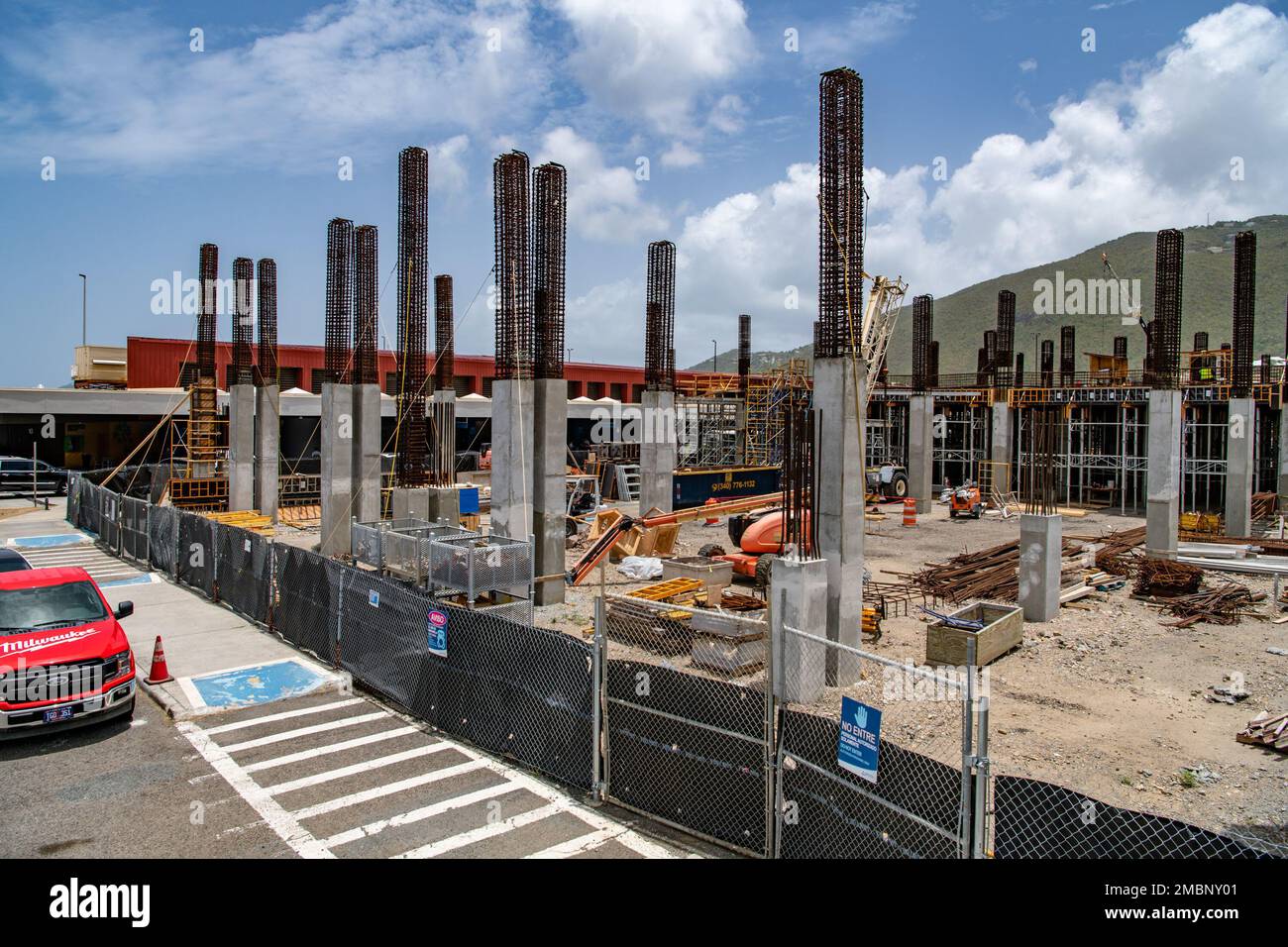 Construction advances in June on a new parking garage at Cyril E. King ...