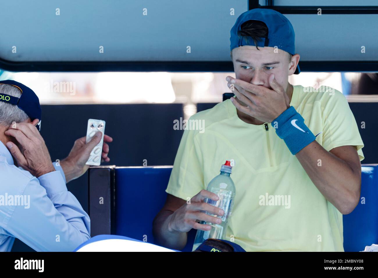 Melbourne, Australia, 21th Jan, 2023. Holger Rune from Denmark is in ...