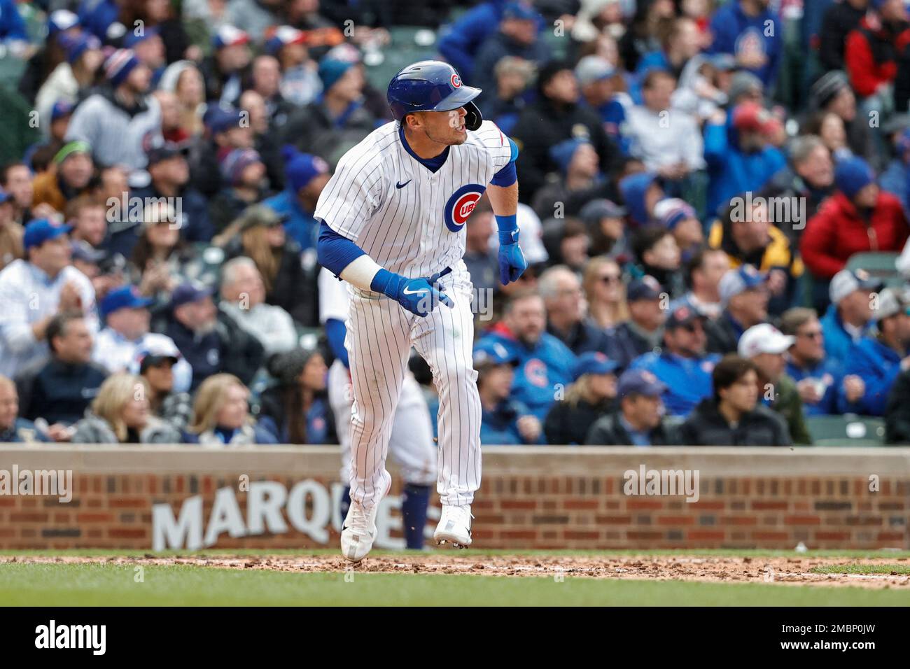 Chicago Cubs' Nico Hoerner rounds the bases after hitting a two-run ...
