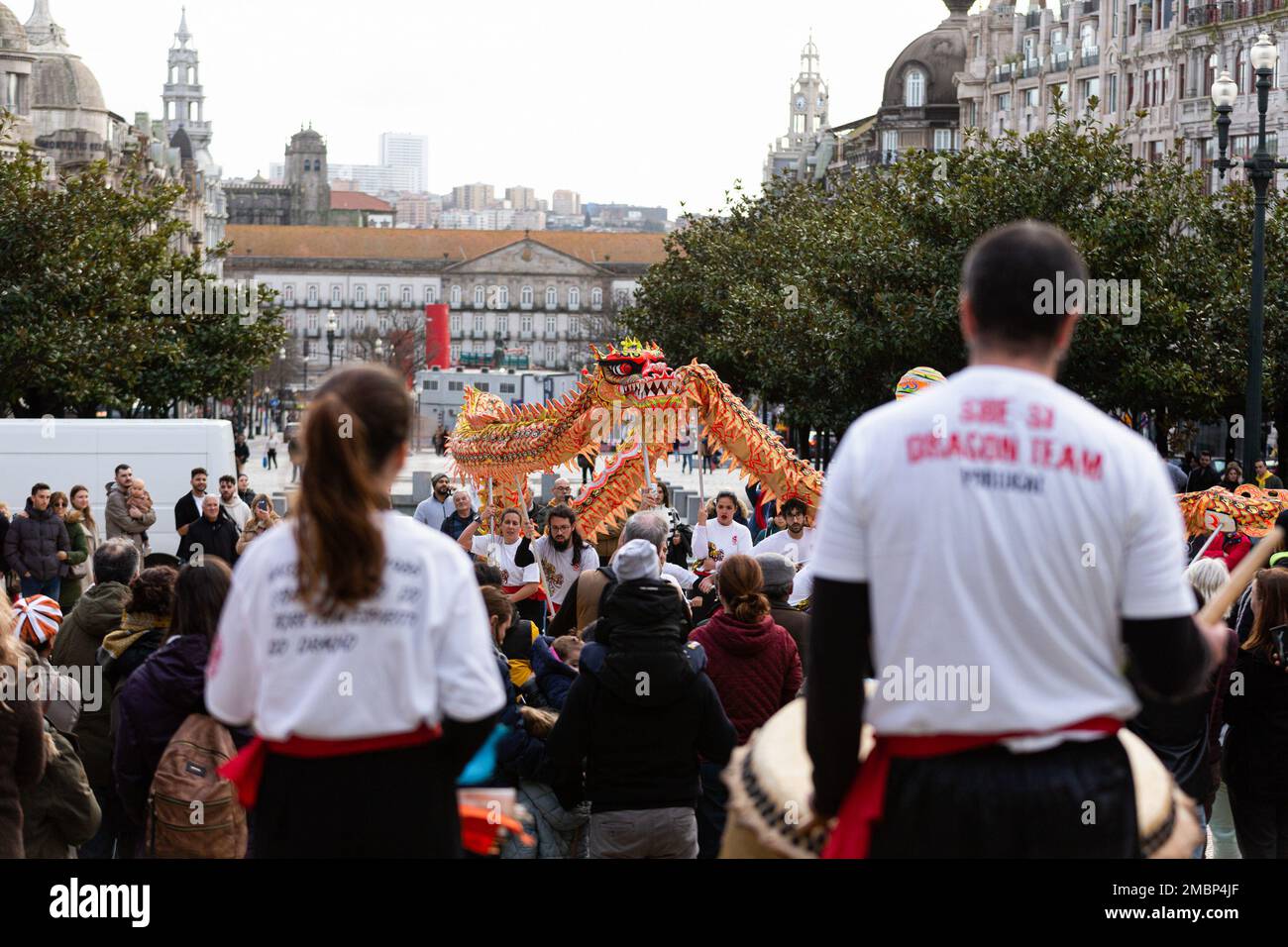Porto, Portugal. 20th Jan, 2023. Dragon Dance, elements of the She-Si ...