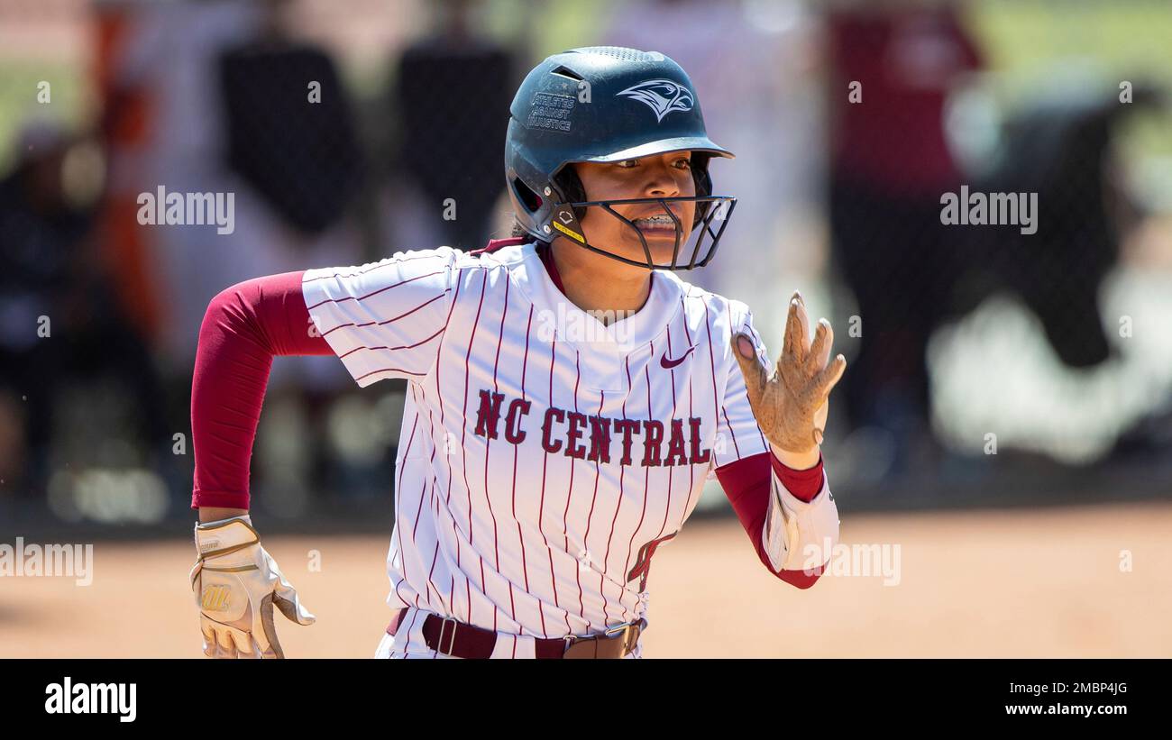 North Carolina Central's Taylor Hilliard (4) runs to first base during ...