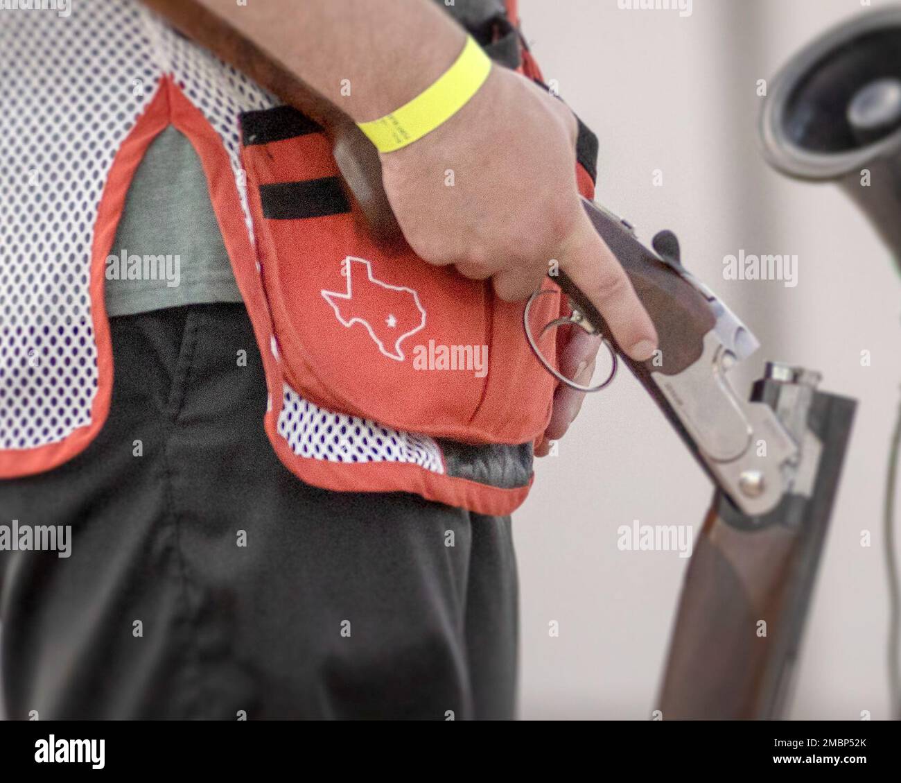 A guest awaits his turn during an organized shoot at the Fort Bliss Rod ...
