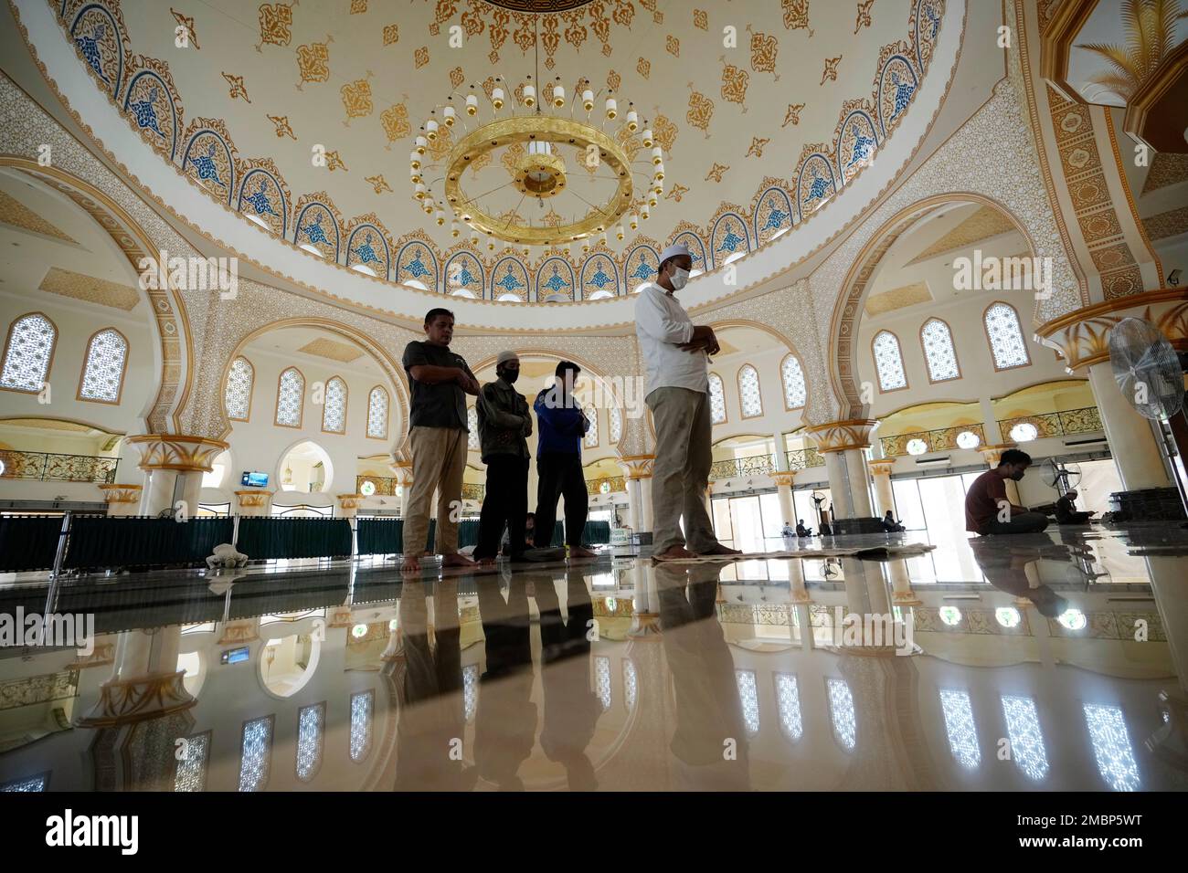 Muslim perform daily Asr prayer, the afternoon prayer at Izzatul Islam ...