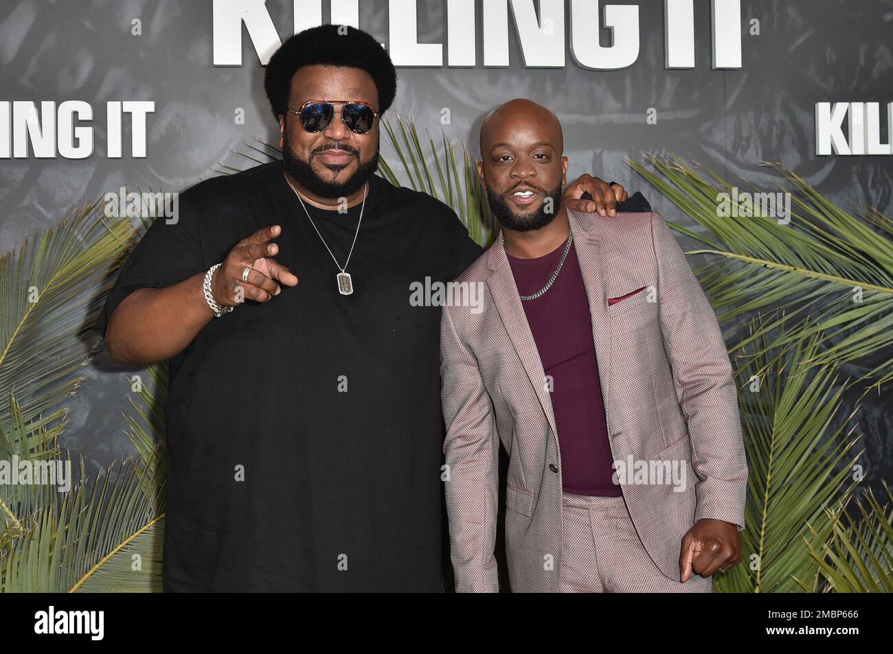 Craig Robinson,left, and Rell Battle attend a Premiere Party for ...