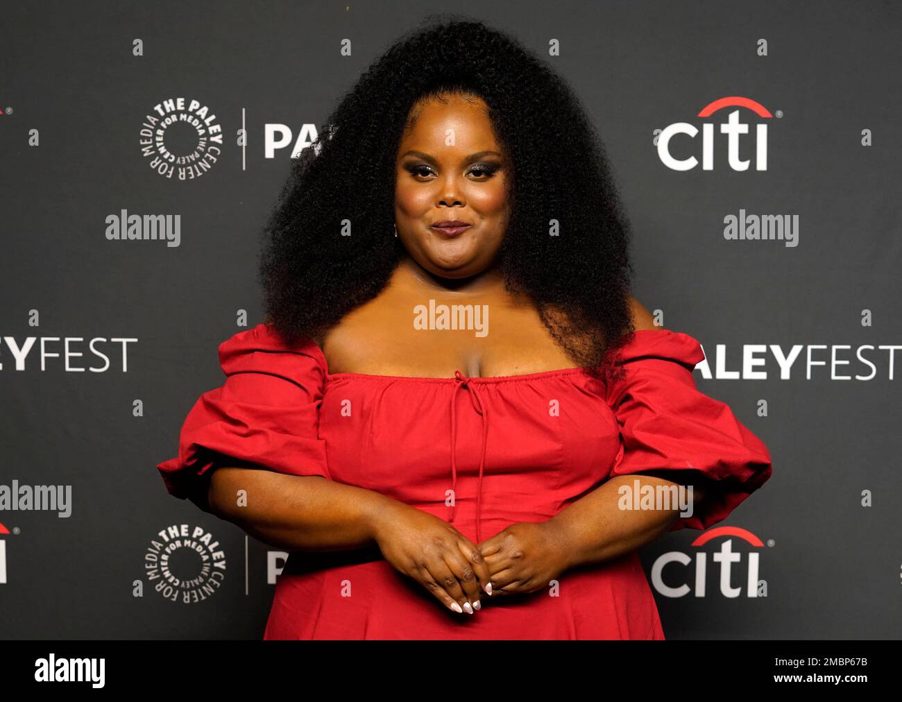 Danielle Pinnock, a cast member in the CBS series "Ghosts," poses ...