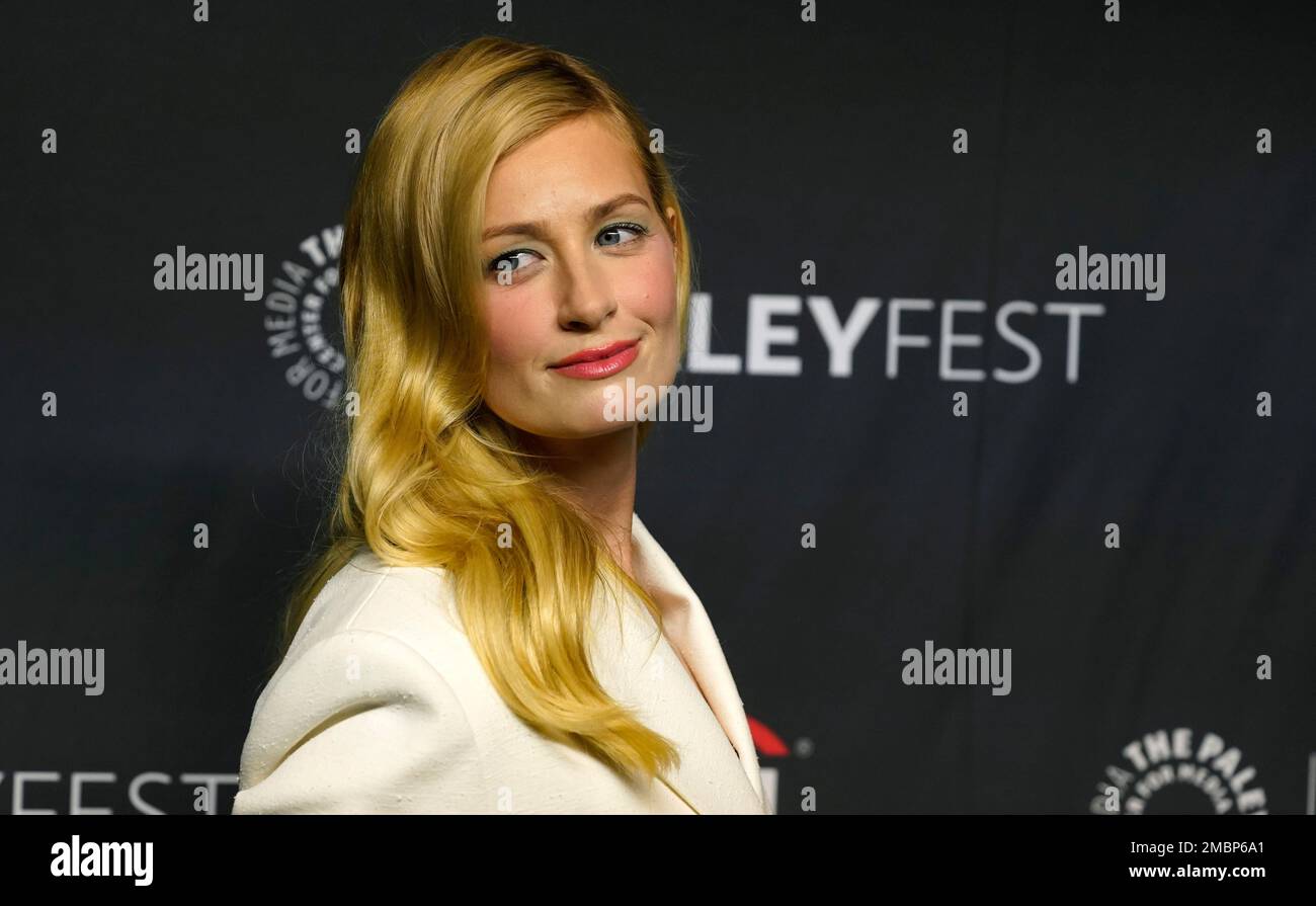 Beth Behrs, a cast member in the CBS series "The Neighborhood," poses ...