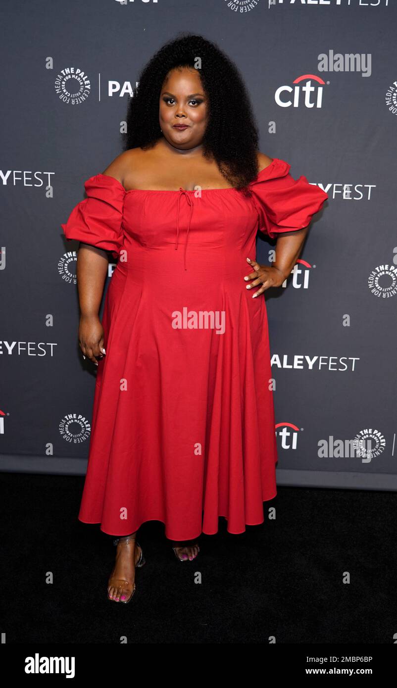 Danielle Pinnock, a cast member in the CBS series "Ghosts," poses ...