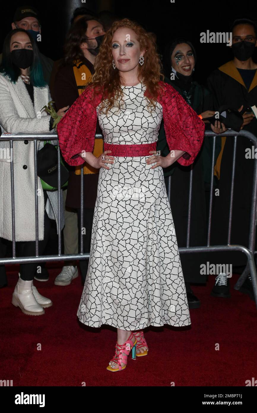 Actor Victoria Yeates poses with fans at a special screening of ...