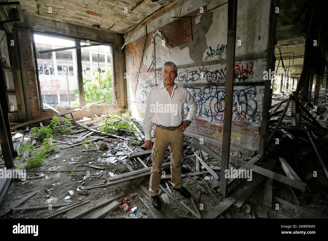 FILE- In this June 27, 2014, photo, Packard Plant owner Fernando ...