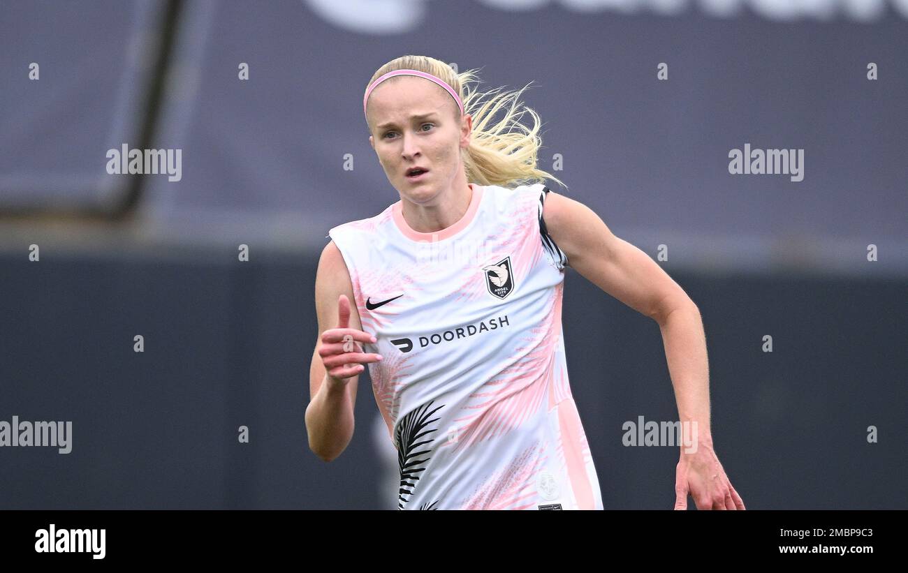Angel City's Tyler Lussi plays during an NWSL Challenge Cup soccer ...