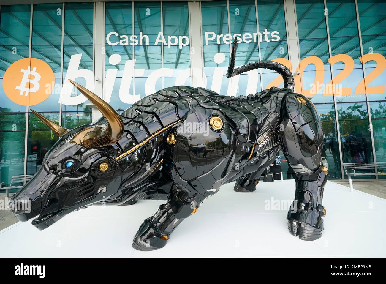 The Miami Bull is shown, Wednesday, April 6, 2022, at the Miami Beach ...