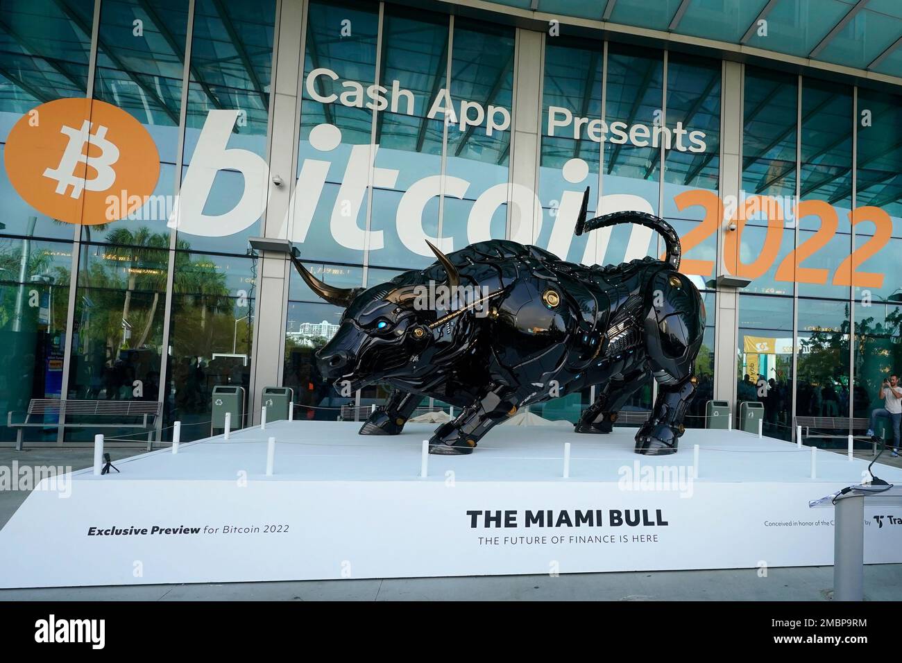 The Miami Bull is shown, Wednesday, April 6, 2022, at the Miami Beach ...