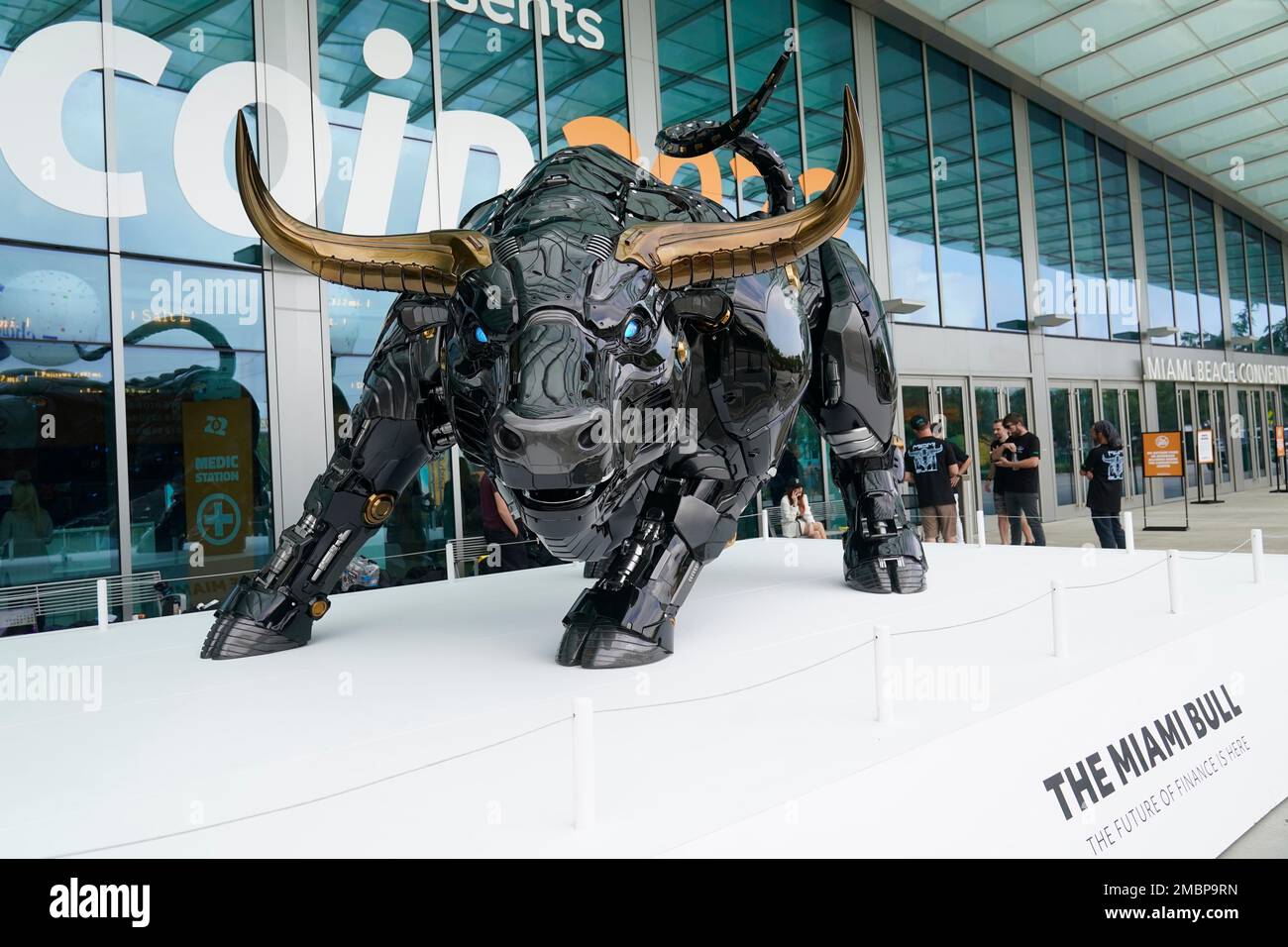 The Miami Bull is shown, Wednesday, April 6, 2022, at the Miami Beach ...