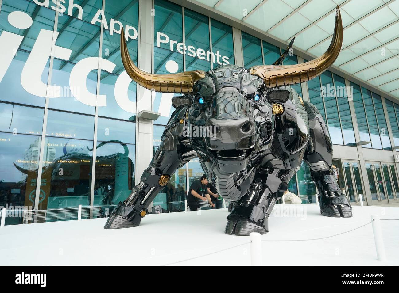 The Miami Bull is shown, Wednesday, April 6, 2022, at the Miami Beach ...