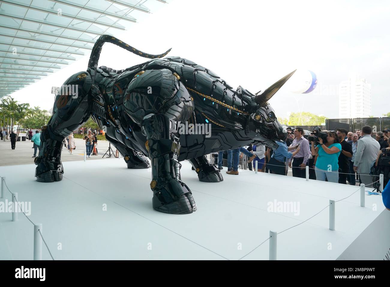 The Miami Bull is shown, Wednesday, April 6, 2022, at the Miami Beach ...
