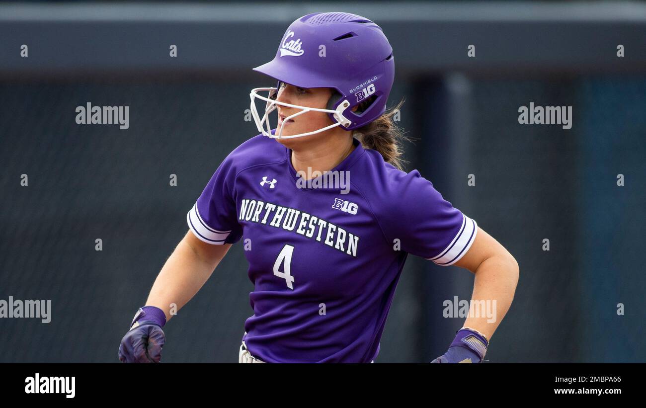 Northwestern's Maeve Nelson during an NCAA softball game against Notre ...