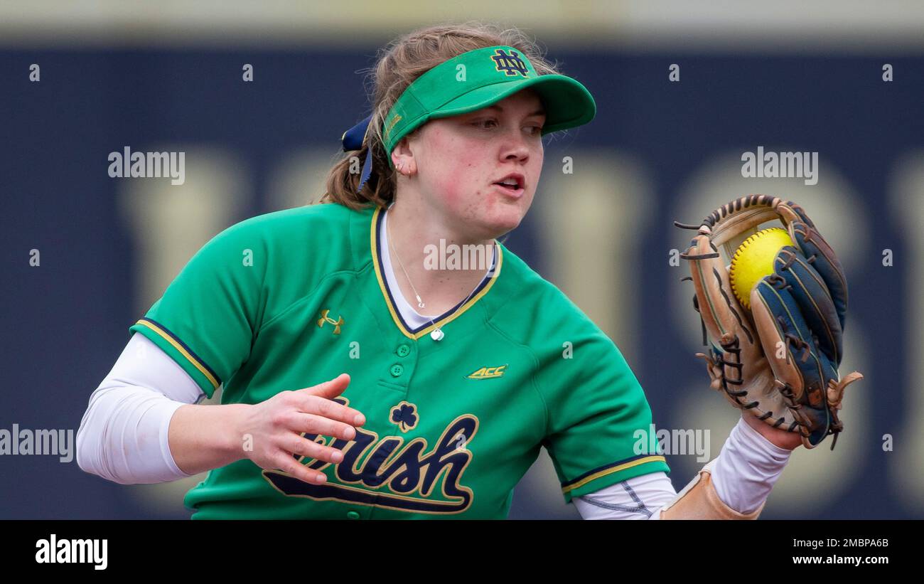 Notre Dame's Miranda Johnson during an NCAA softball game against ...