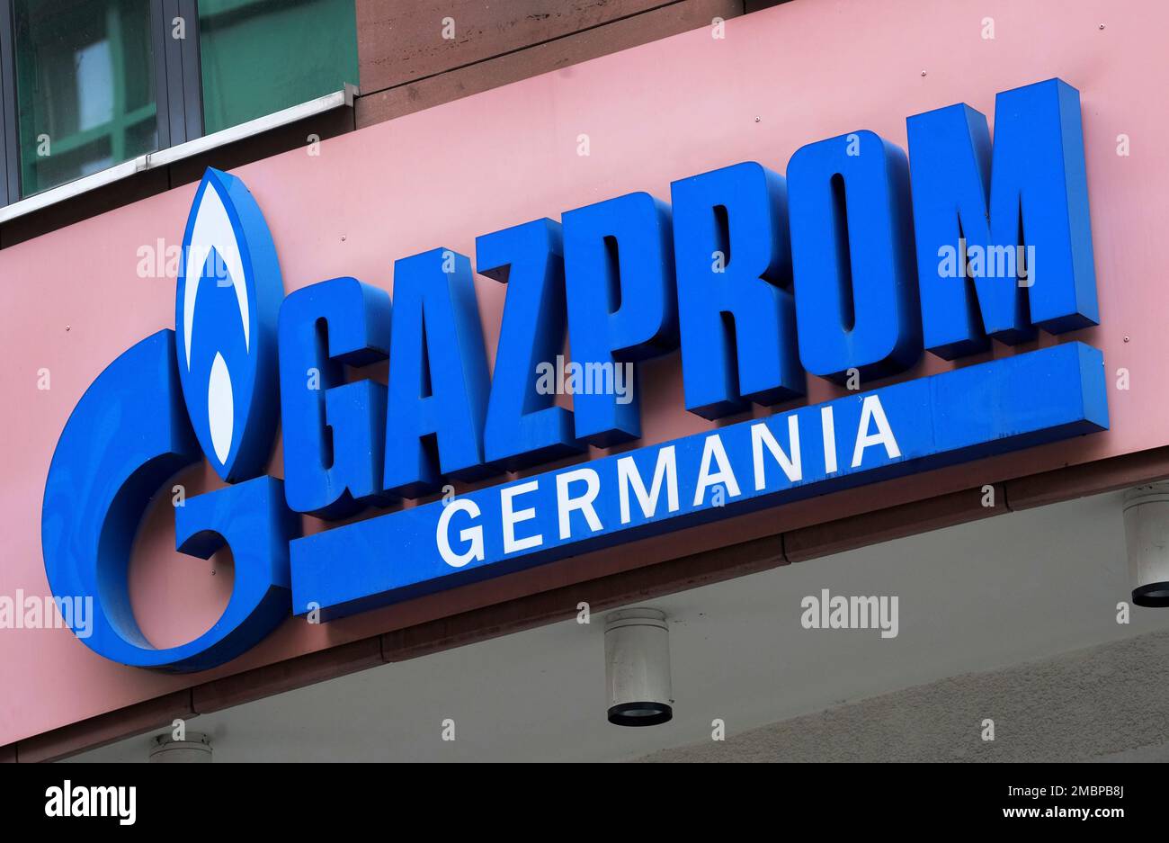 The logo of 'Gazprom Germania' is pictured at the company's ...