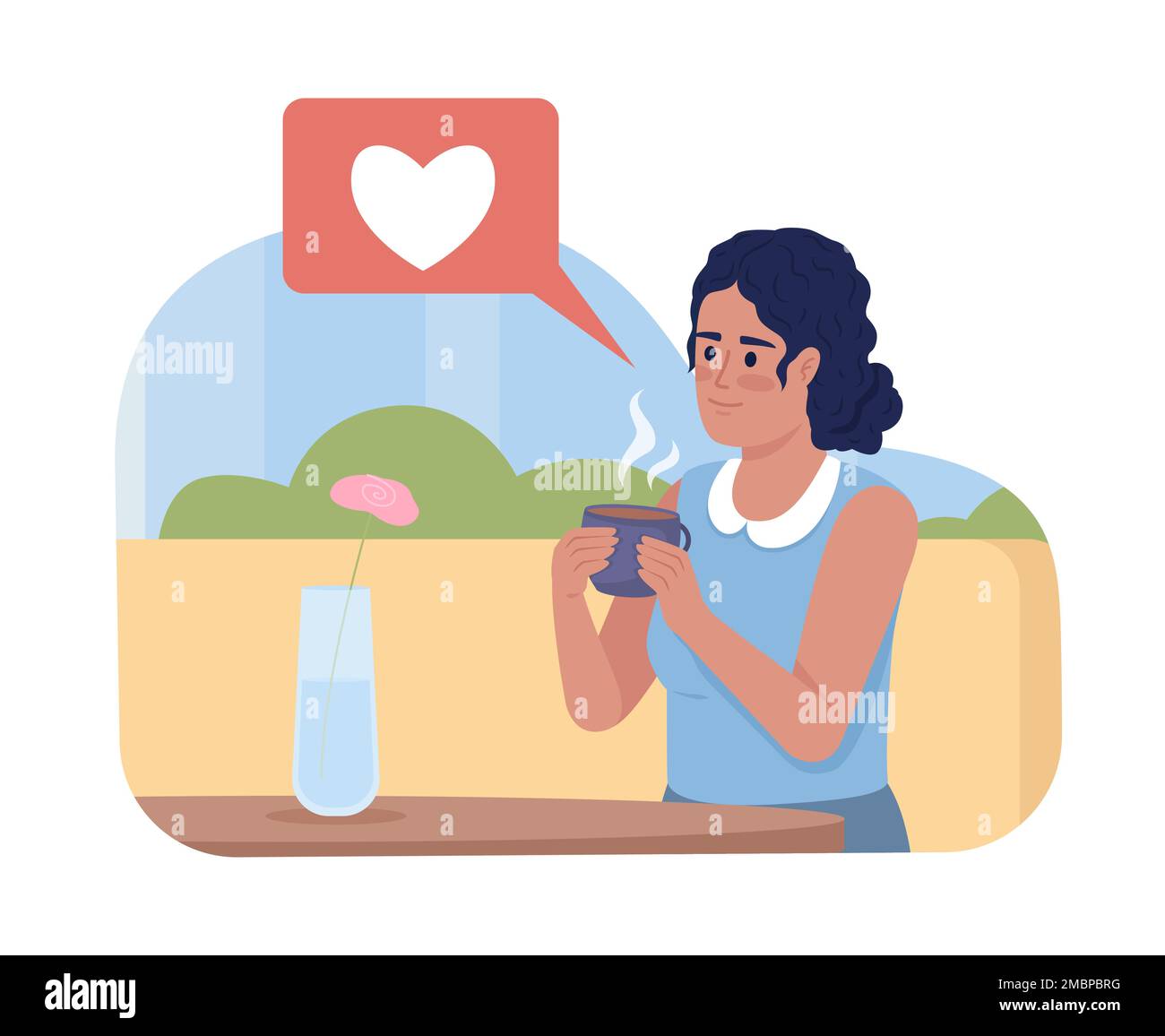 Giving feedback about coffee shop experience 2D vector isolated ...