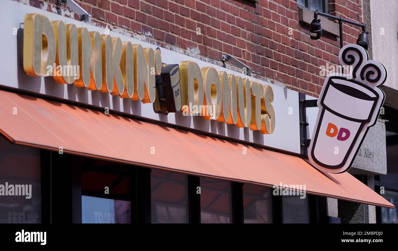 A Dunkin' Donuts franchise, Tuesday, April 5, 2022, in Boston. (AP ...