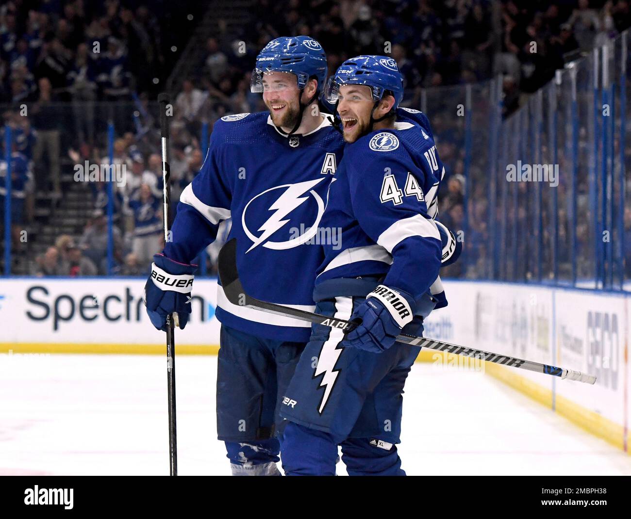 Tampa Bay Lightning defenseman Victor Hedman (77) and defenseman Jan ...
